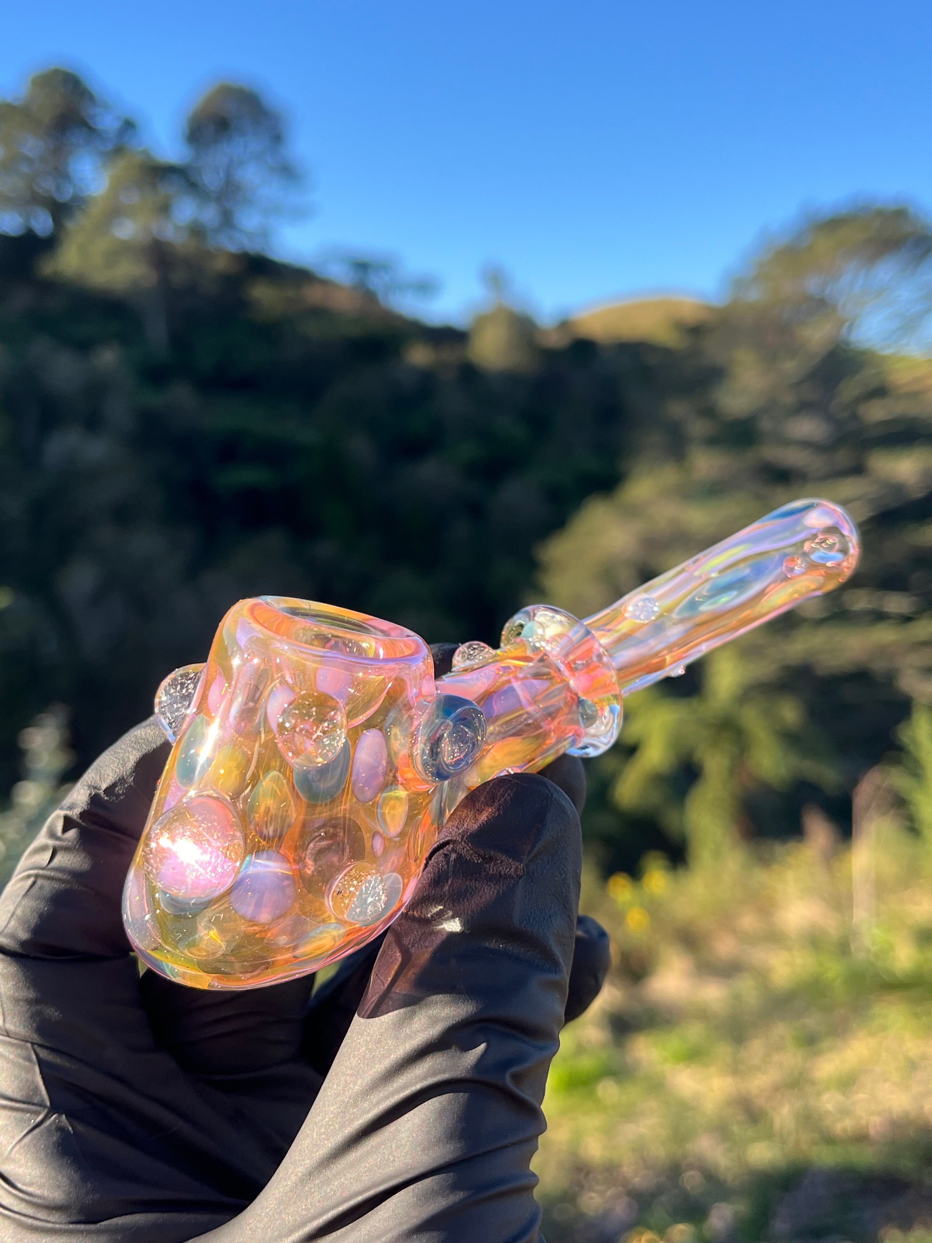 Jargo Glass Harlequin Hammer - Gold Fume/Coloured Dots – Off Grid ...