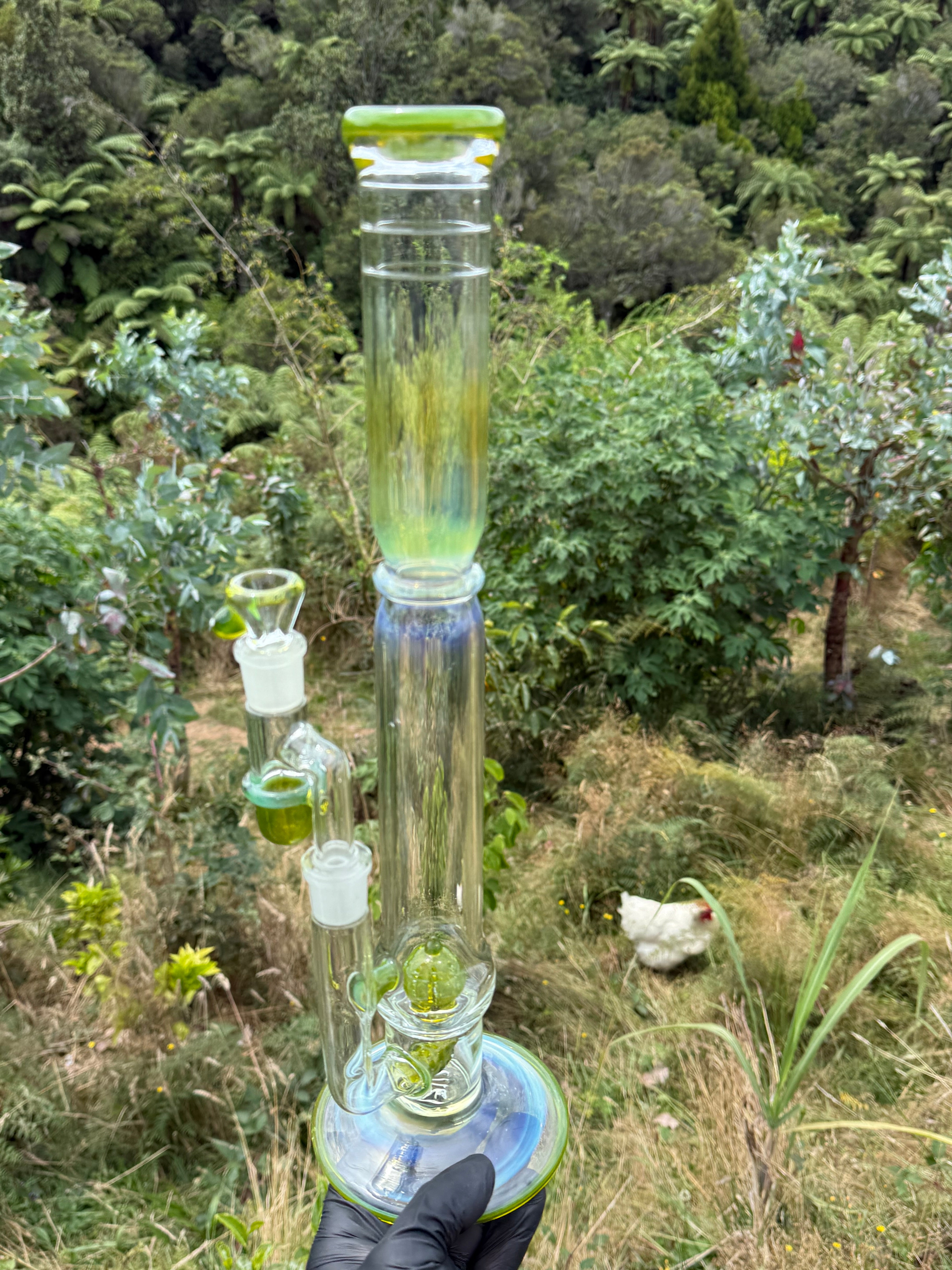 Titz Glass Stemline To Ball Perc Set - Exp Green/Silver Fumed – Off ...